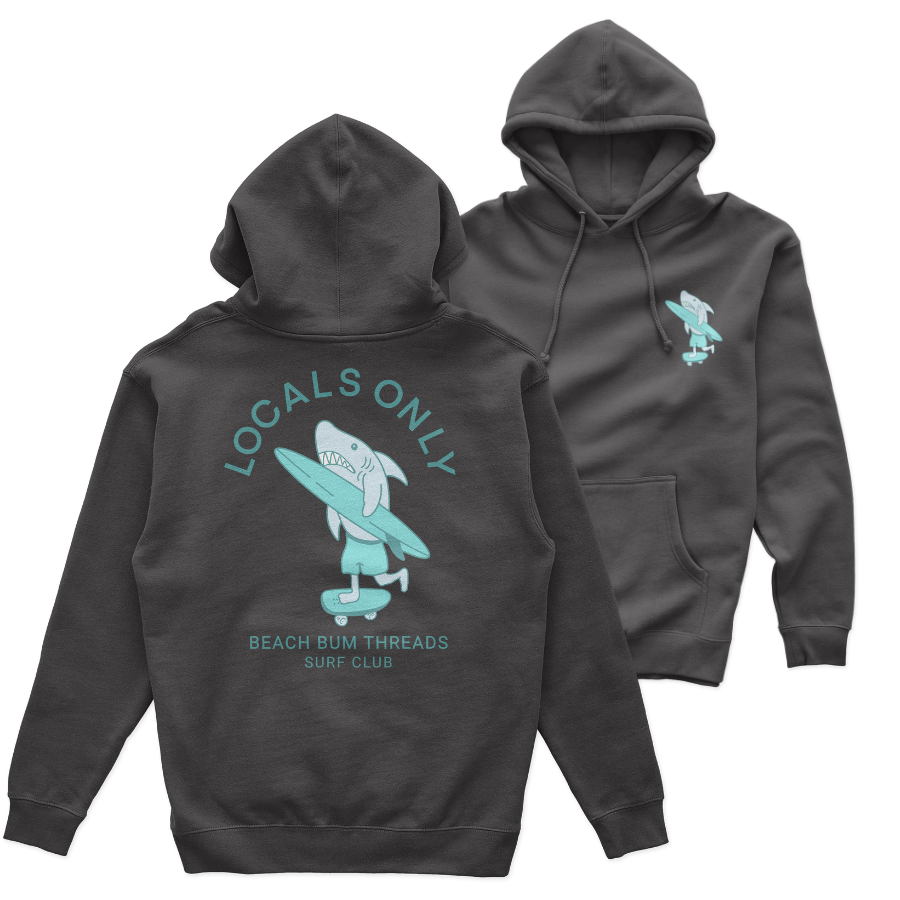 Locals Only Hoodie ~ Black – Beach Bum Threads Surf Club